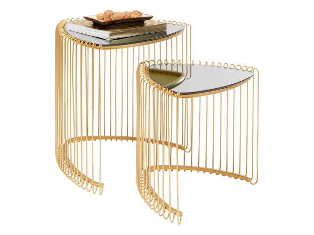 Kare Beistelltisch Wire Triangle Gold (2/Set) - Föger